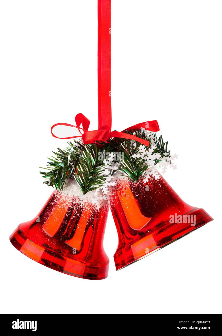 Christmas bells with a red bow Stock Photo - Alamy