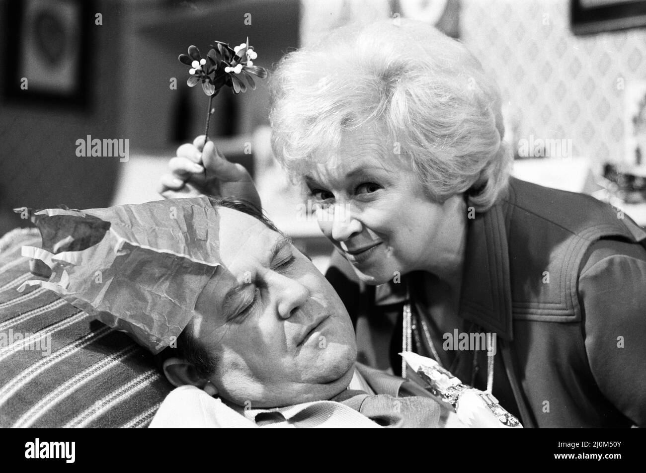 June Whitfield and Terry Scott filming the1980 Christmas Terry and June ...