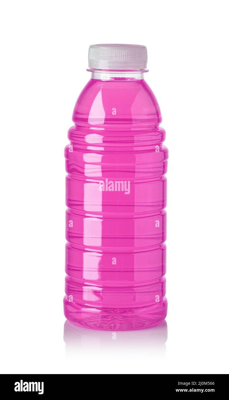 Plastic bottle of pink sweet water Stock Photo - Alamy