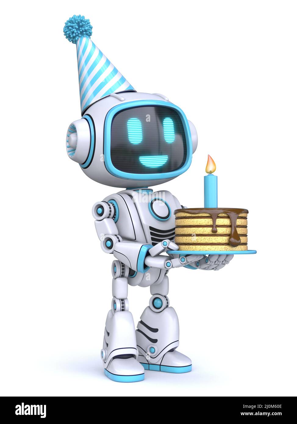 Ai small blue robot Cut Out Stock Images & Pictures - Alamy