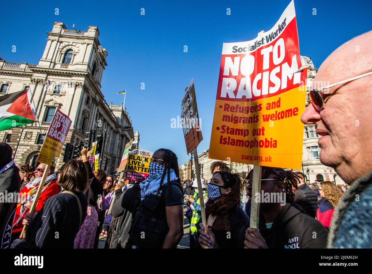 London, England, UK. 19th Mar, 2022. A scene from the March Against ...