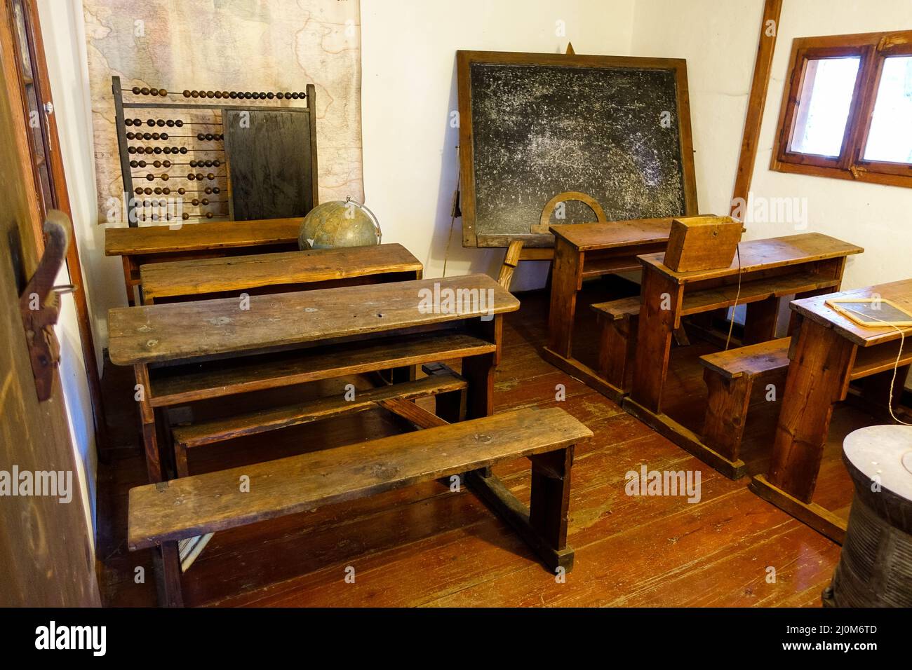 Closeup of an old classroom interior Stock Photo - Alamy
