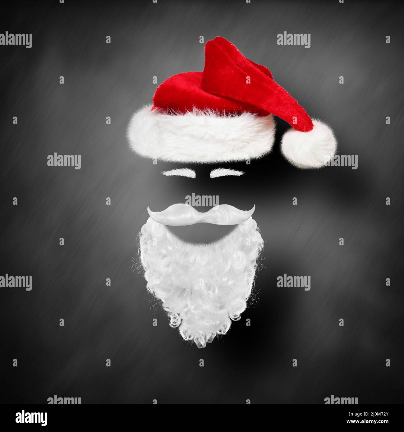 Santa Claus hat and beard for Merry Christmas Stock Photo - Alamy