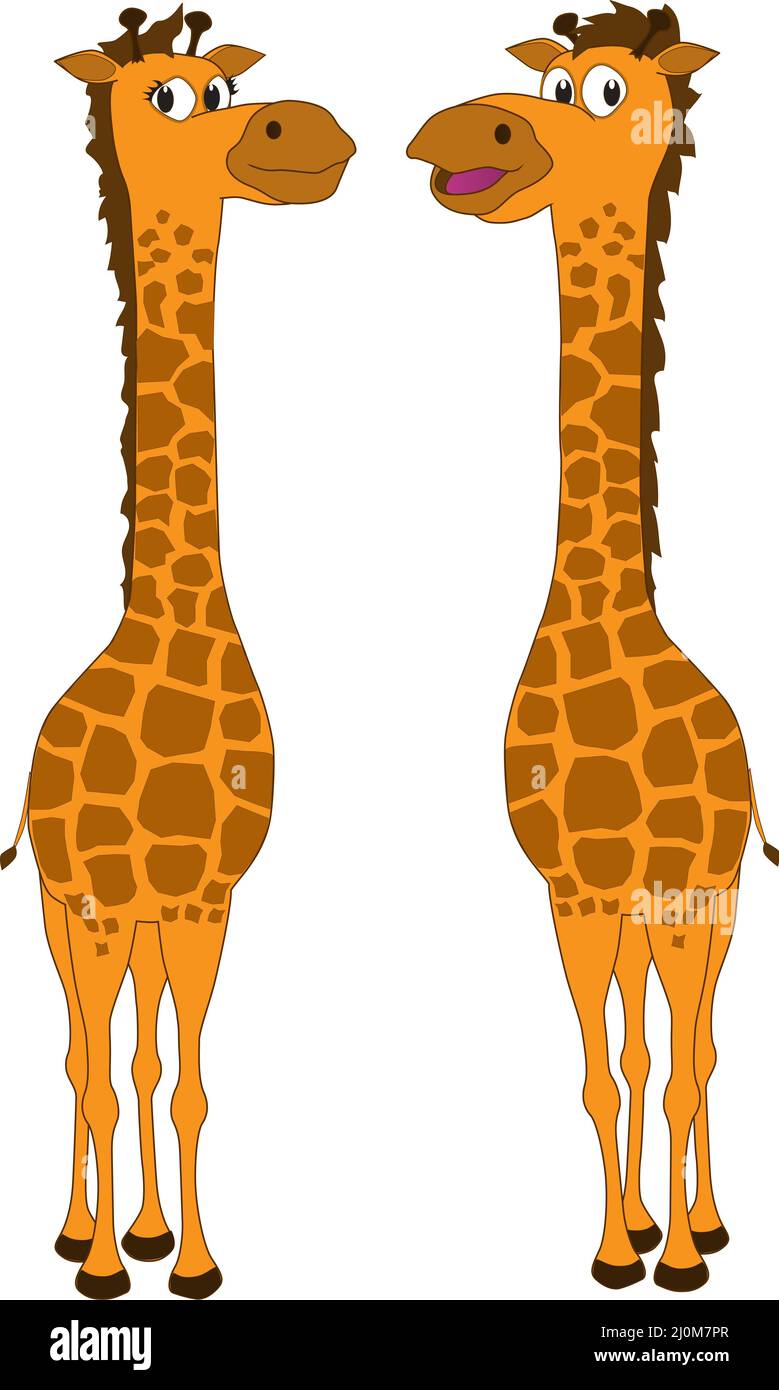Cartoon of a pair of giraffes Stock Photo - Alamy