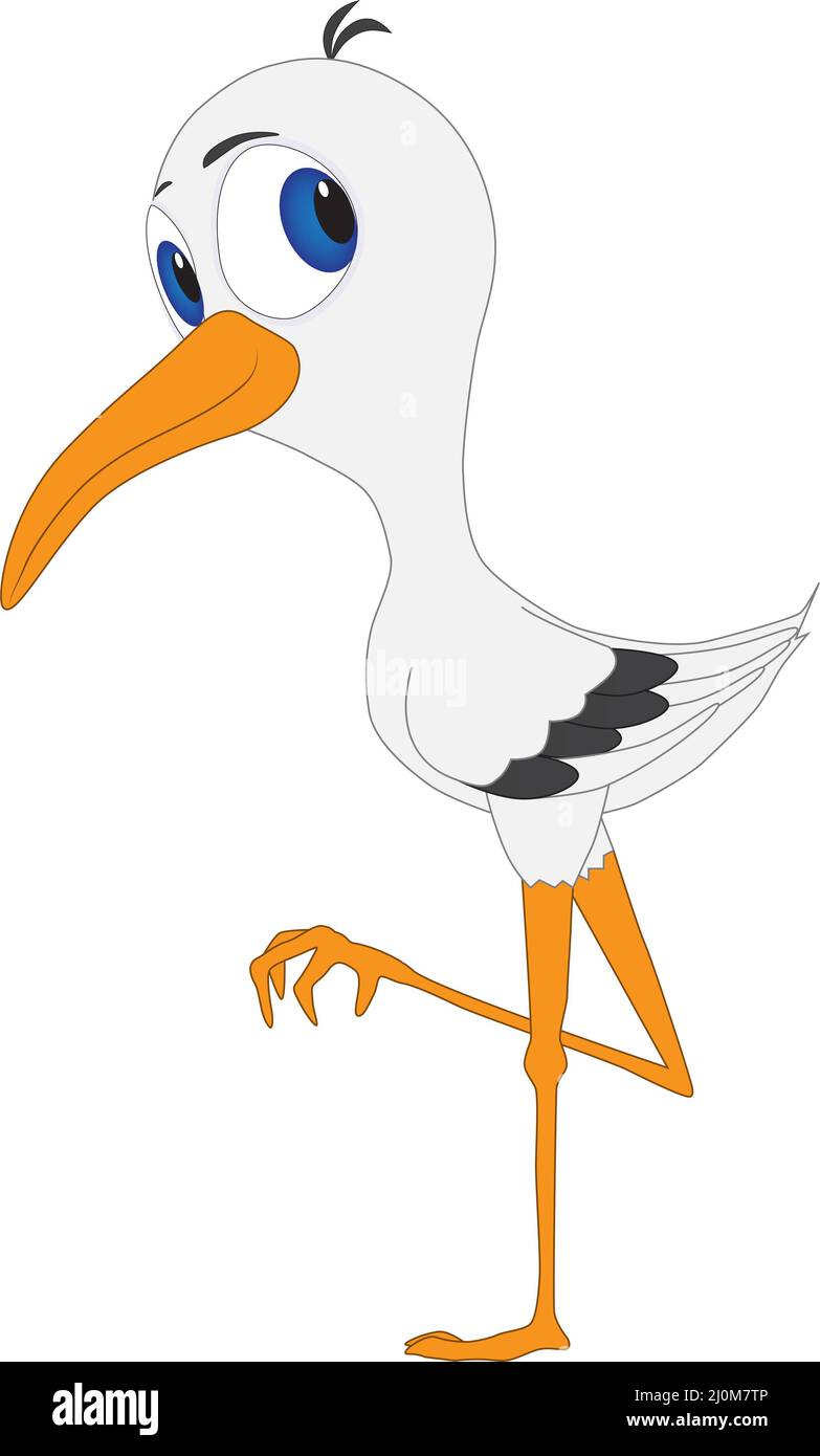 Cartoon of a stork Stock Photo - Alamy