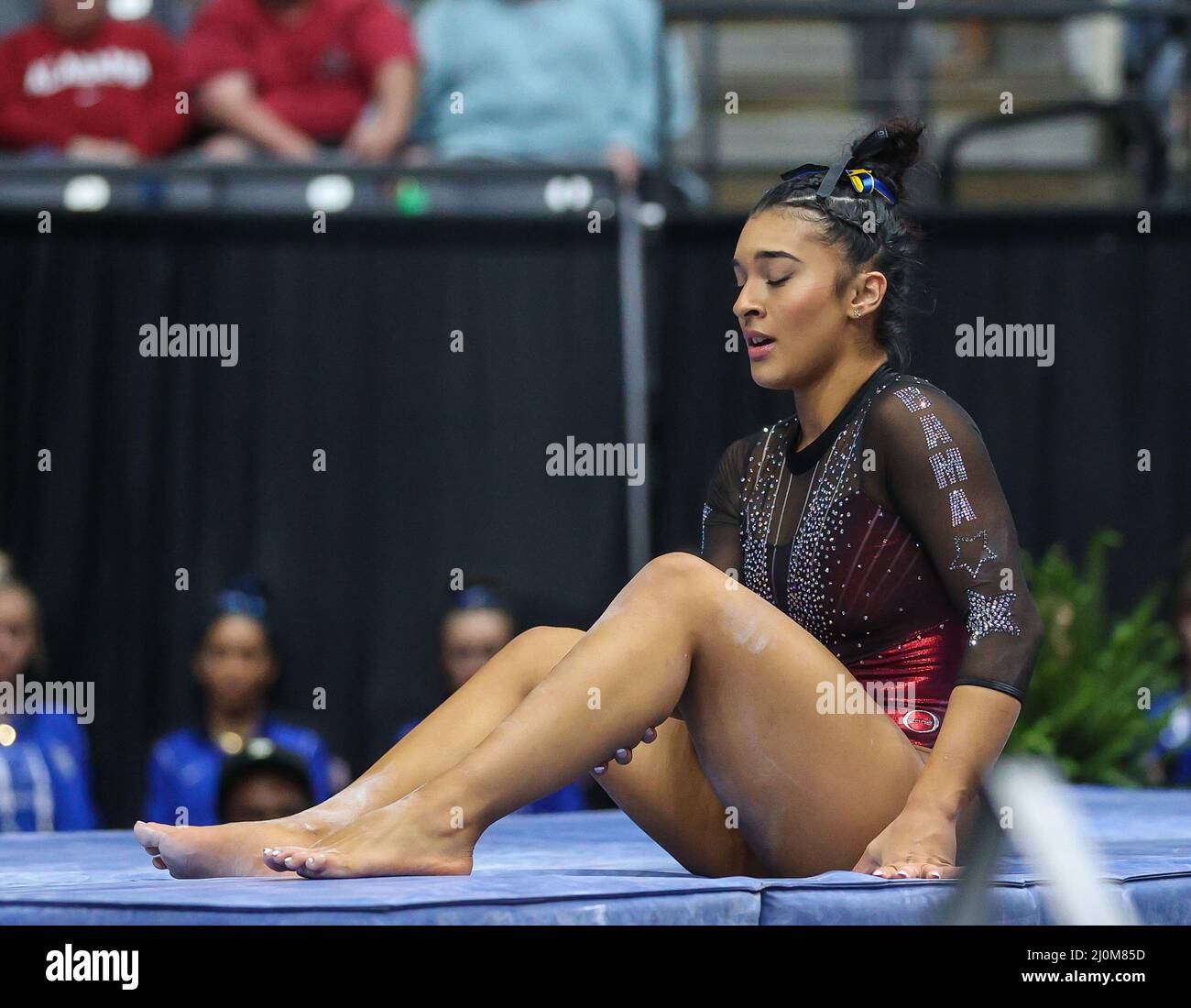 Birmingham, AL, USA. 19th Mar, 2022. Alabama's Luisa Blanco injurs her ...