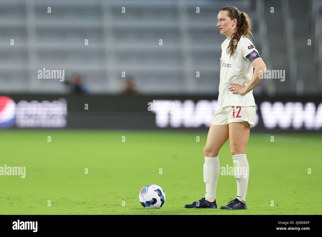 March 19, 2022: Washington Spirit midfielder ANDI SULLIVAN (12) sets up ...