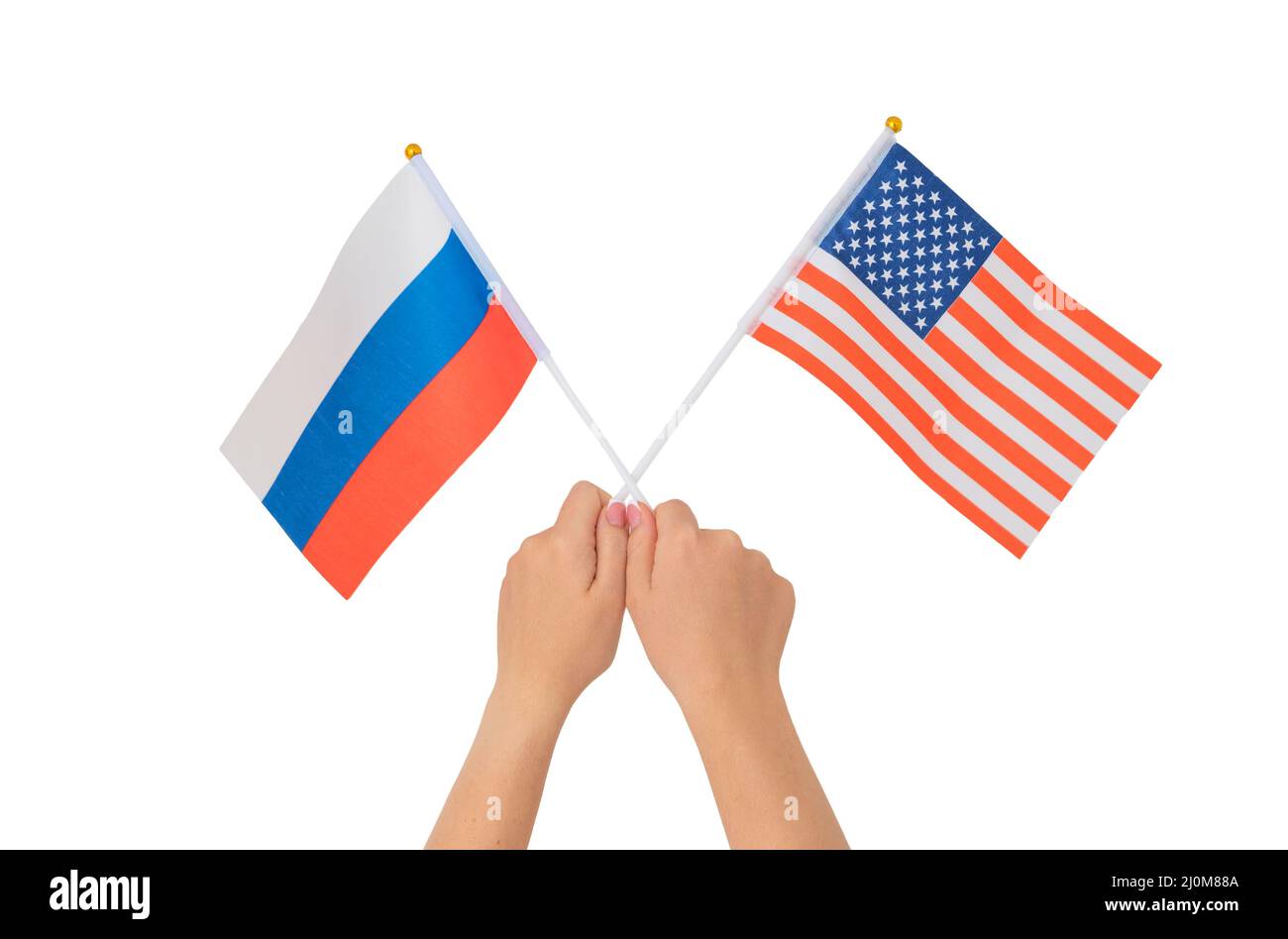 Russian and american flags Cut Out Stock Images & Pictures - Alamy