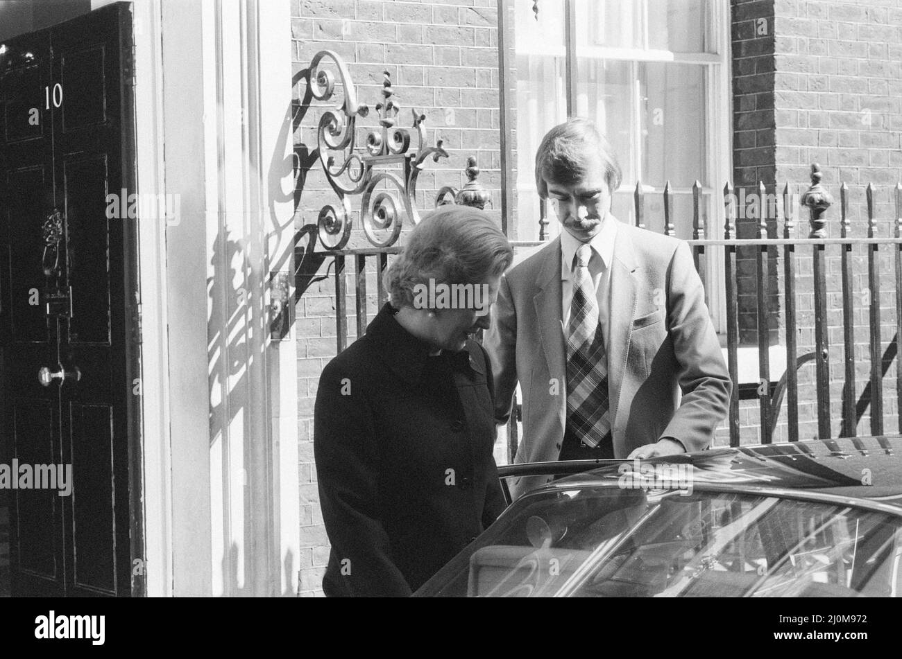 Margaret Thatcher PM pictured outside Downing Street, London, Friday ...