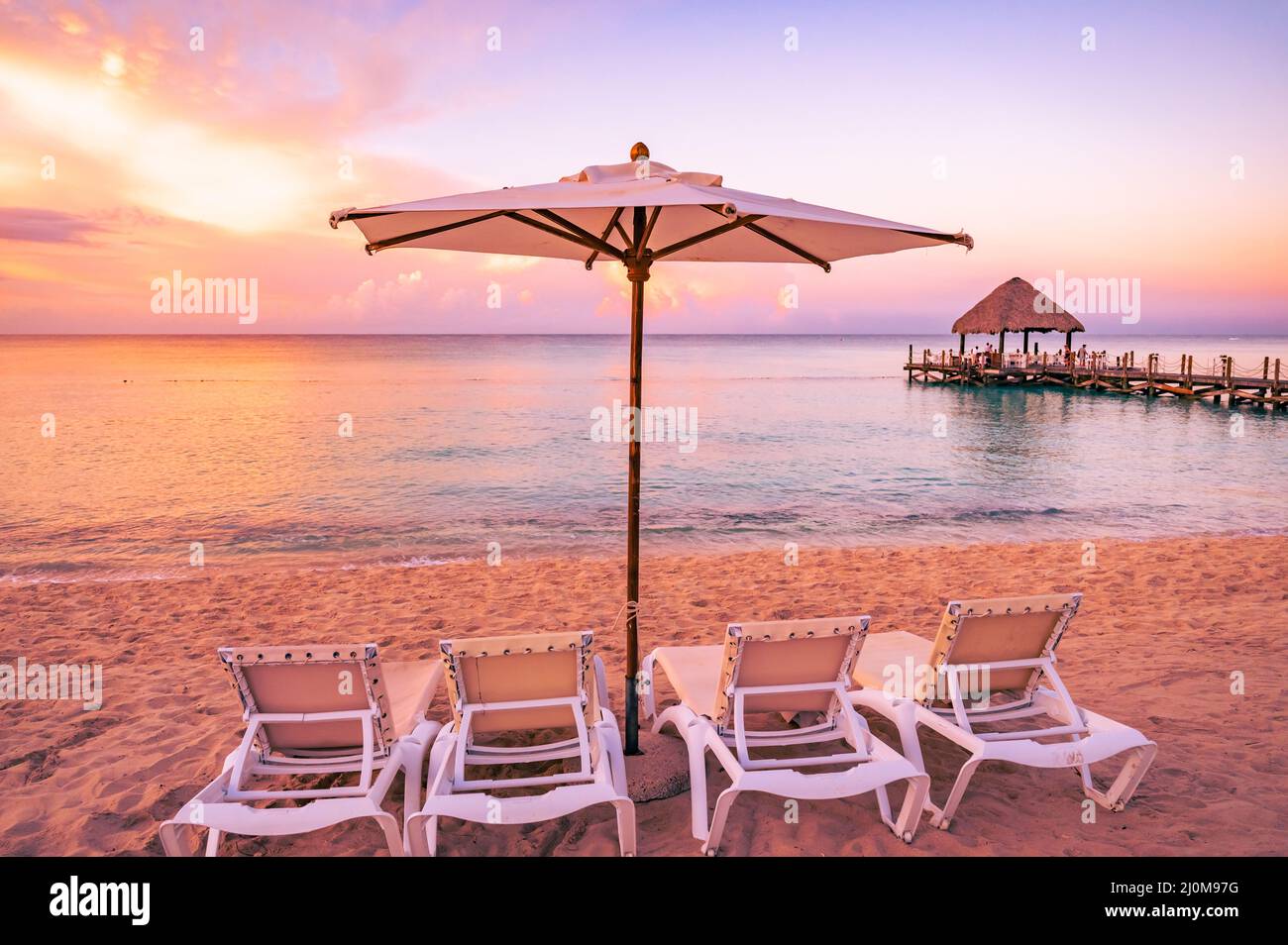 Sea sunset gazebo Stock Photo - Alamy