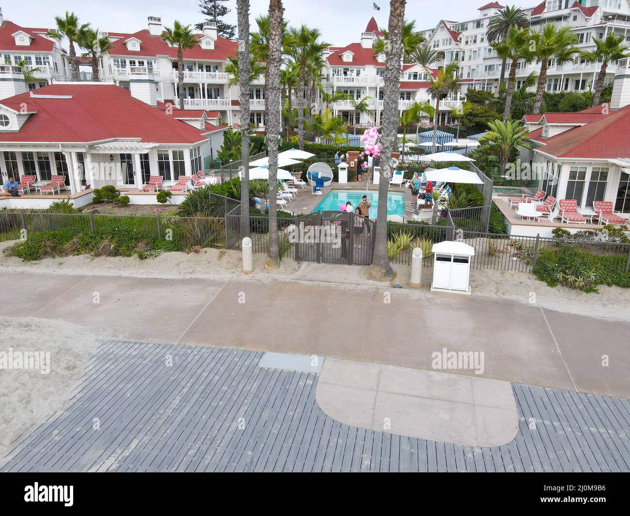 Aerial view of Hotel Del Coronado, San Diego, California, USA Stock ...