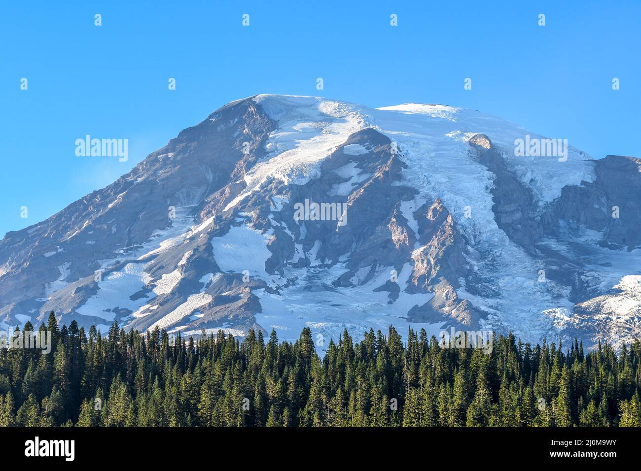 Majestic snow cap of Mt. Rainier, Washington-USA Stock Photo - Alamy
