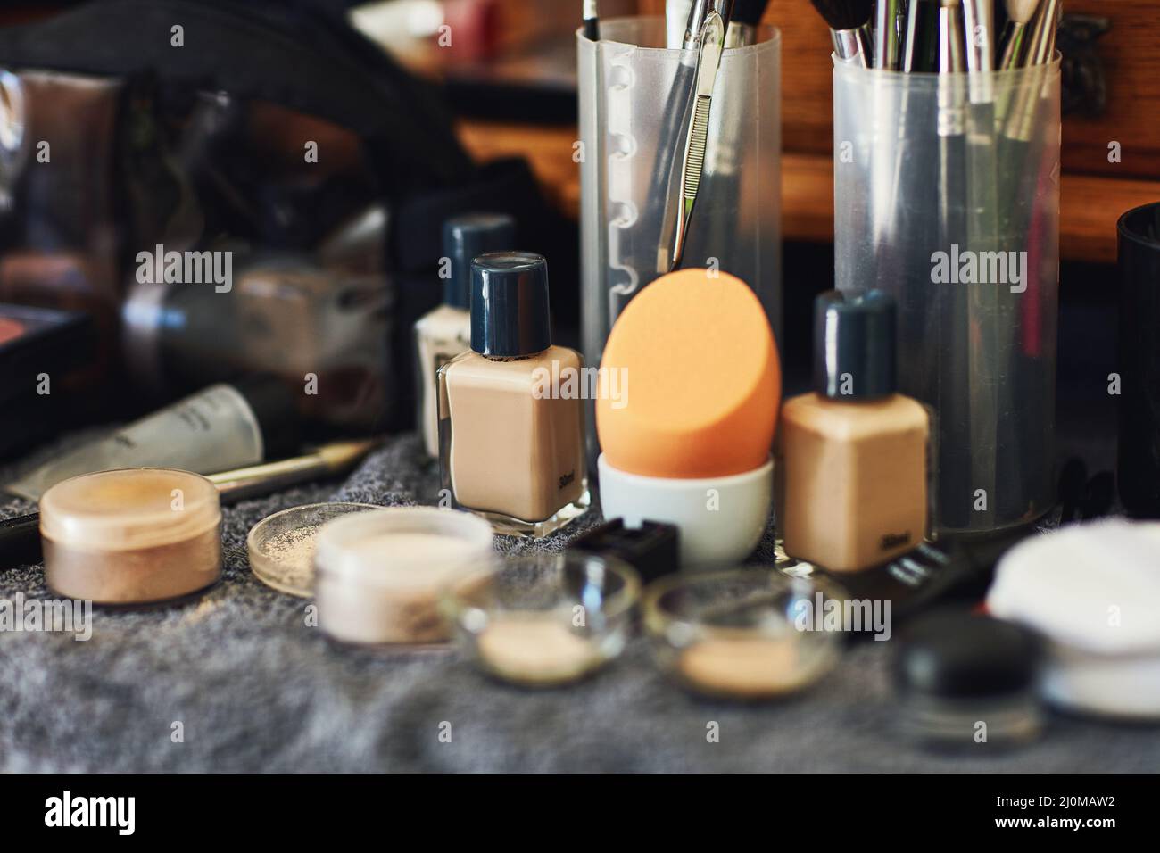 Tools of the beauty trade. Shot of a numerous amount of different types ...