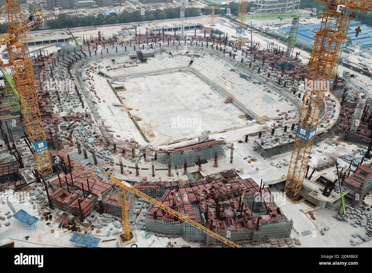 GUANGZHOU, CHINA - MARCH 20, 2022 - An aerial photo taken on March 20 ...