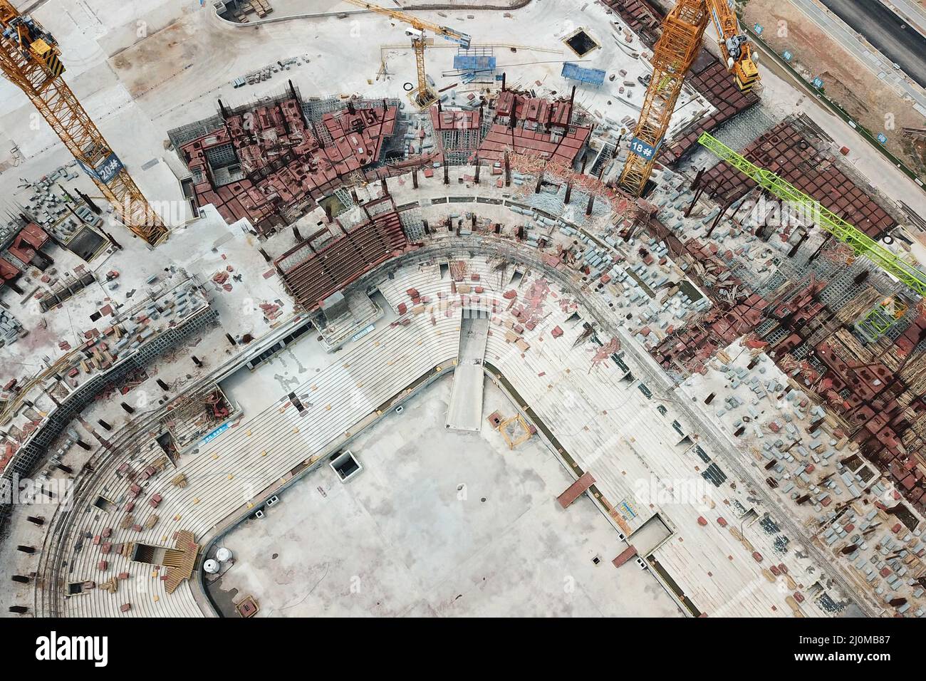 GUANGZHOU, CHINA - MARCH 20, 2022 - An aerial photo taken on March 20 ...