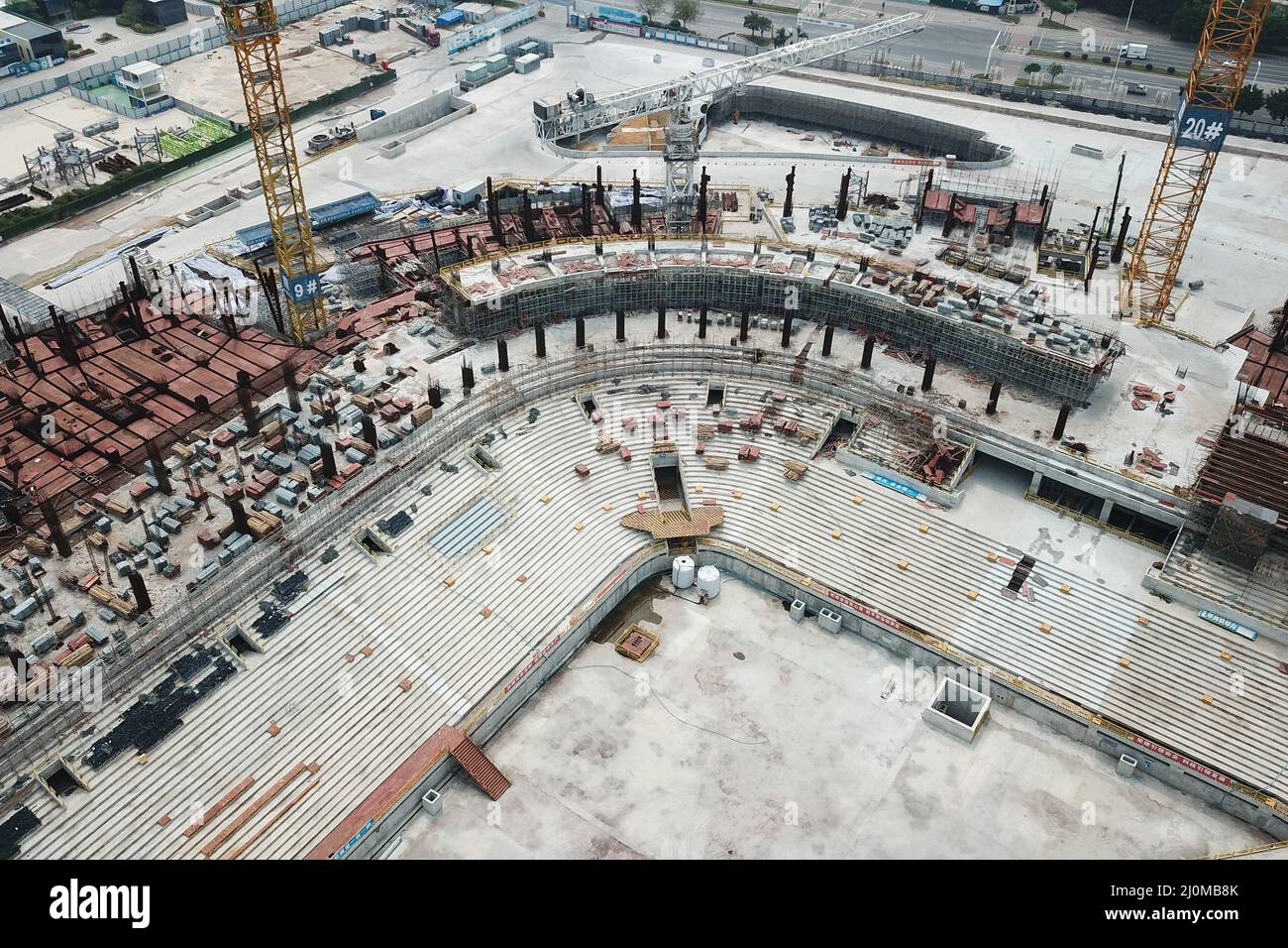 GUANGZHOU, CHINA - MARCH 20, 2022 - An aerial photo taken on March 20 ...