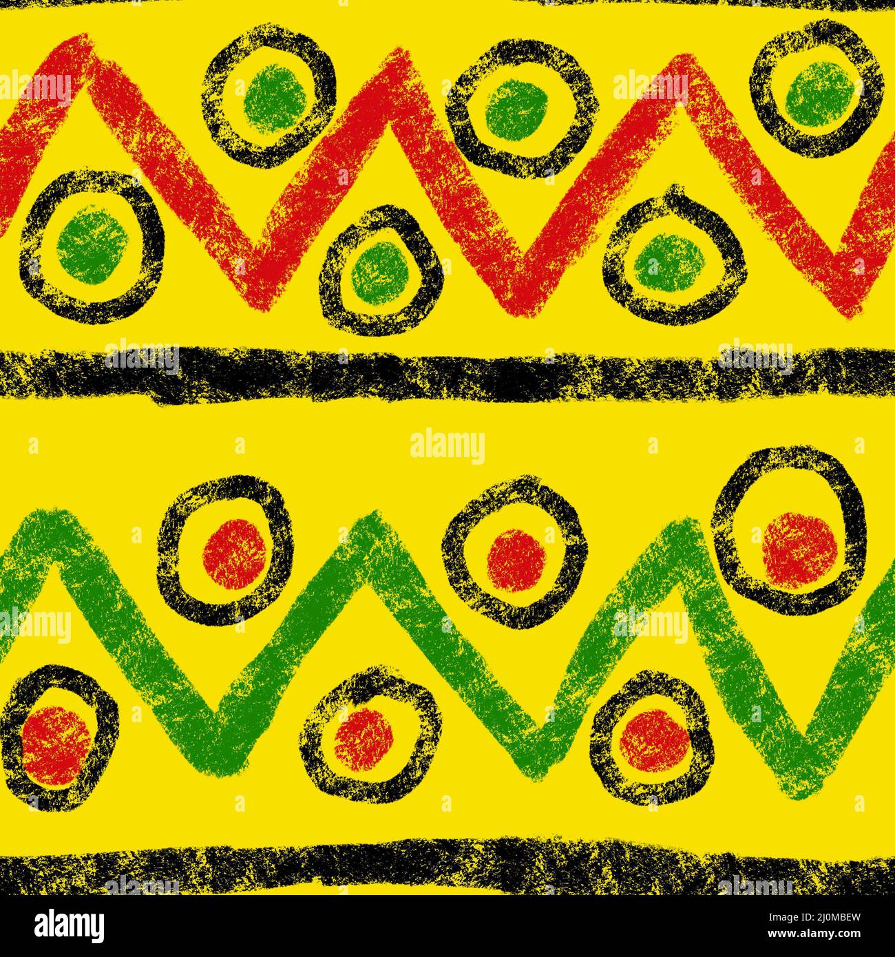 Hand drawn seamless pattern with african geometric ornament design ...