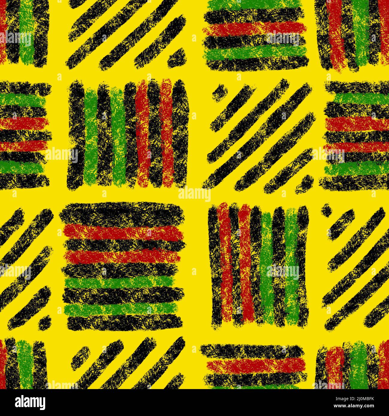 Hand drawn seamless pattern with african geometric ornament design ...