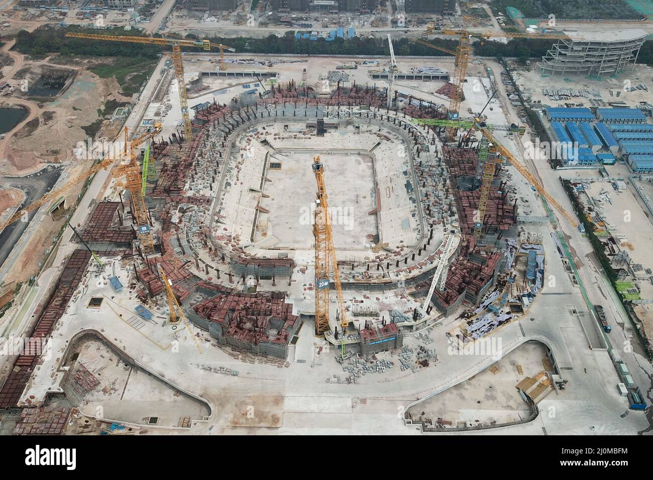 GUANGZHOU, CHINA - MARCH 20, 2022 - An aerial photo taken on March 20 ...