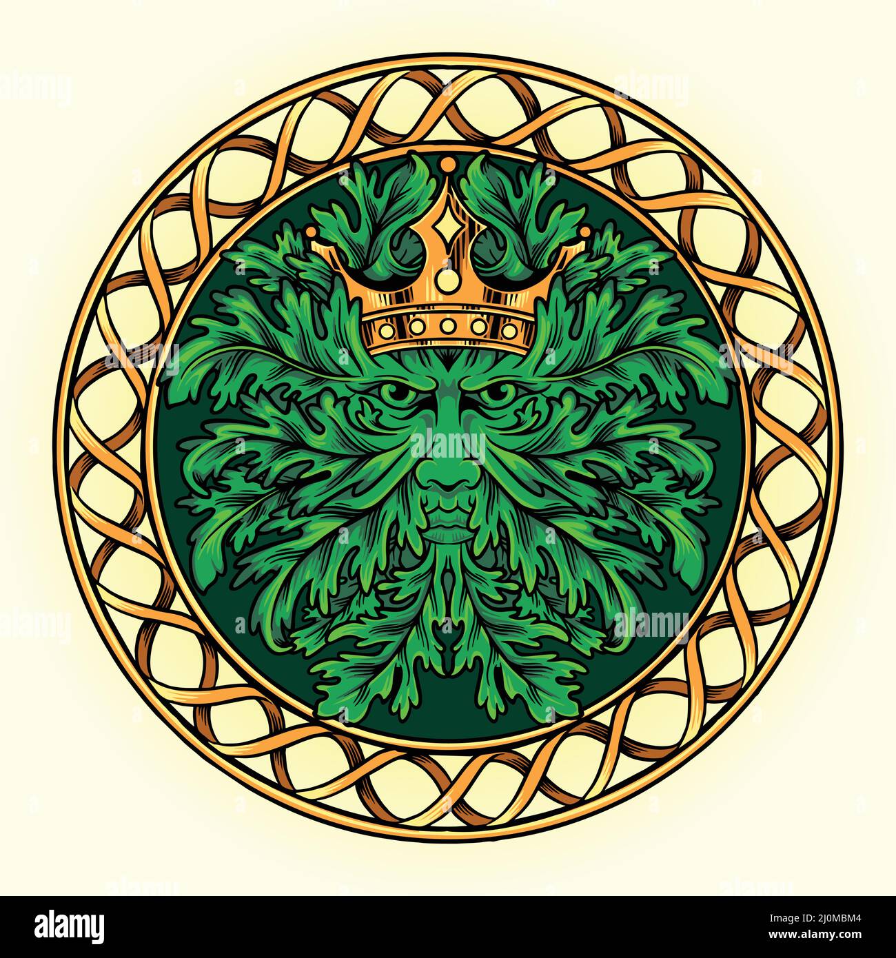 Crown weed leaf mandala ornament vector illustrations for your work ...
