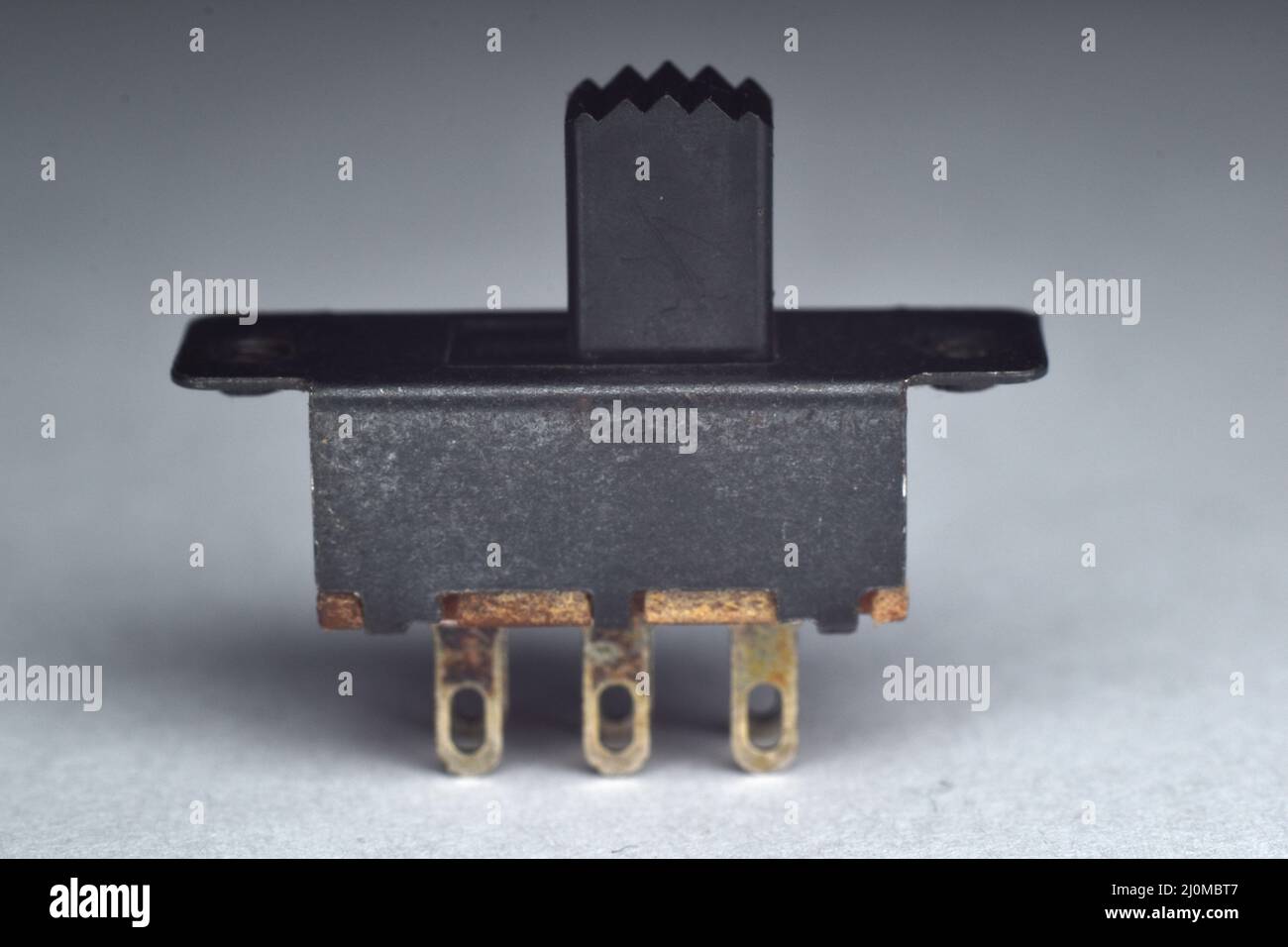 Close up photo of small dpdt switch Stock Photo - Alamy