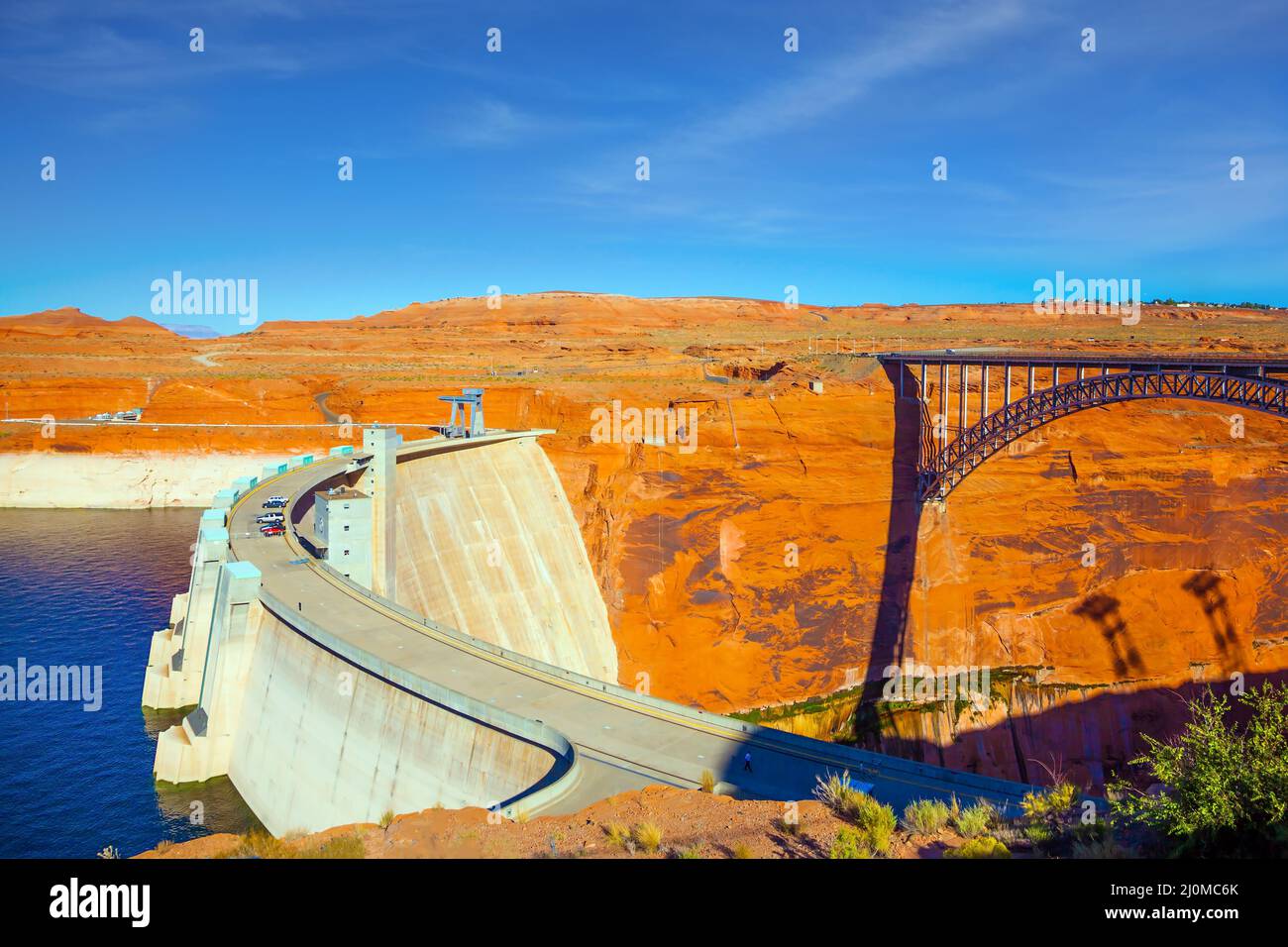 Bridge next to the Glen Canyon Dam Stock Photo - Alamy