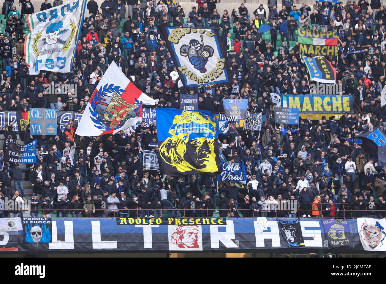Inter milan flags san siro hi-res stock photography and images - Alamy