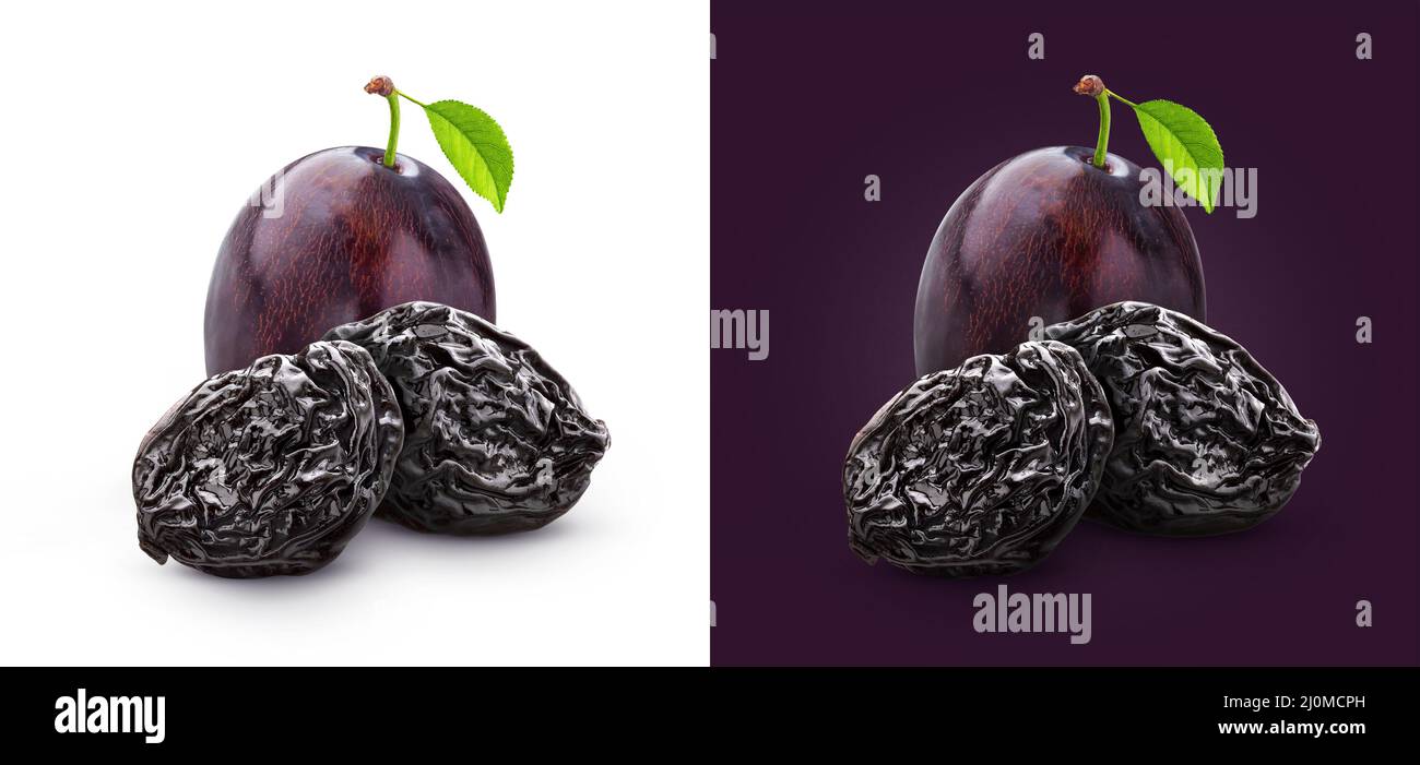 Prunes isolated on white background Stock Photo - Alamy