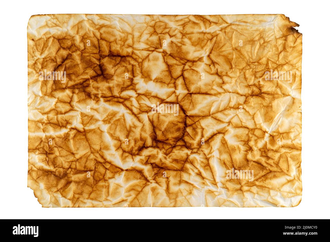 Burned old sheet of paper on a transparent background. Texture of old ...