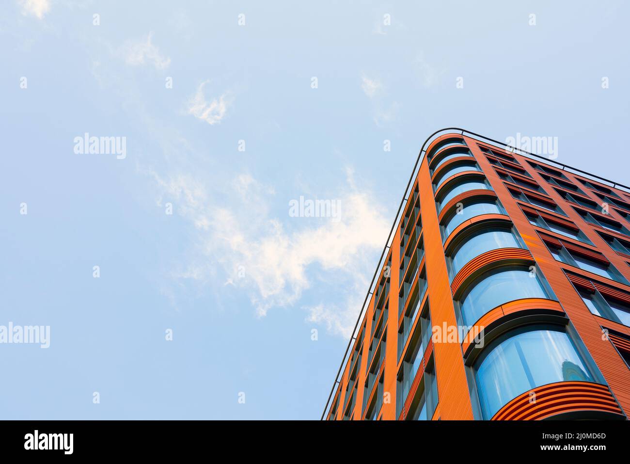 Moscow, Russia, June 22, 2020. Modern building, view from below ...