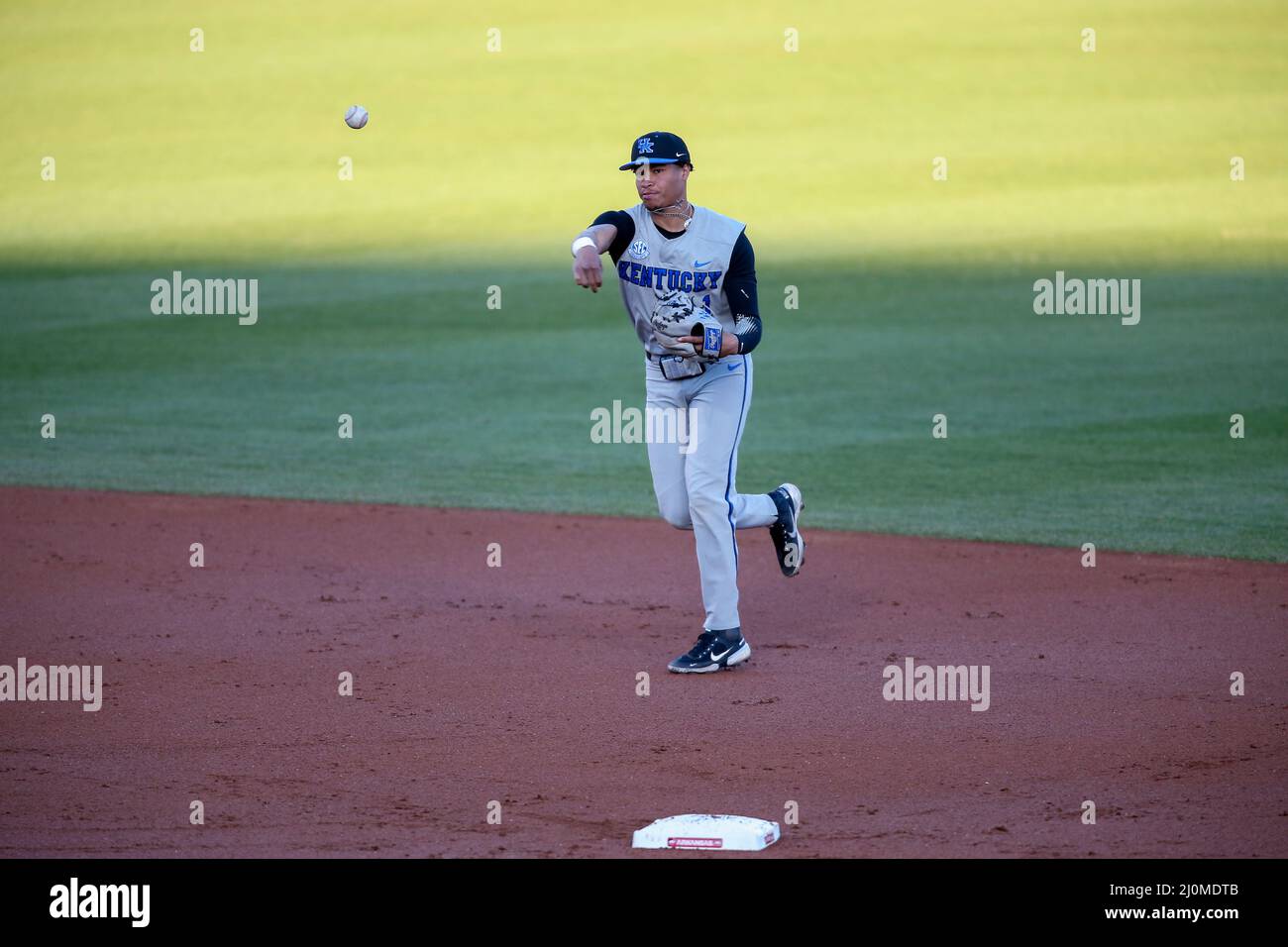 March 19, 2022: Daniel Harris IV #1 Wildcats infielder makes a throw ...