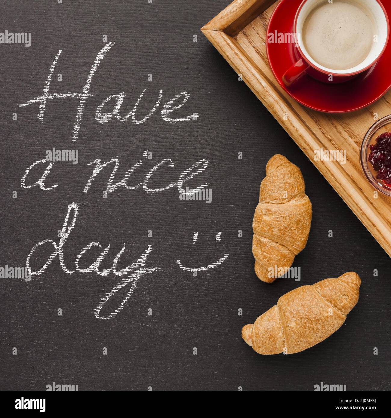 Have nice day message with breakfast Stock Photo - Alamy