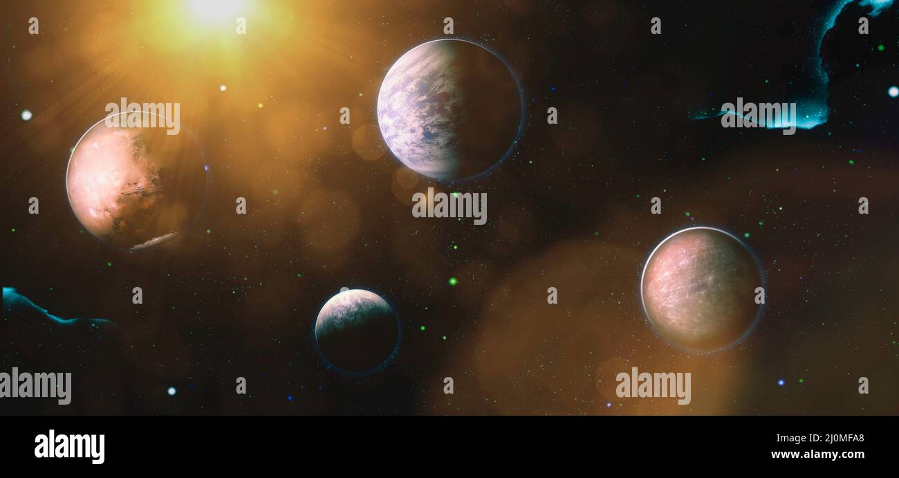planets, stars and galaxies in outer space showing the beauty of space ...