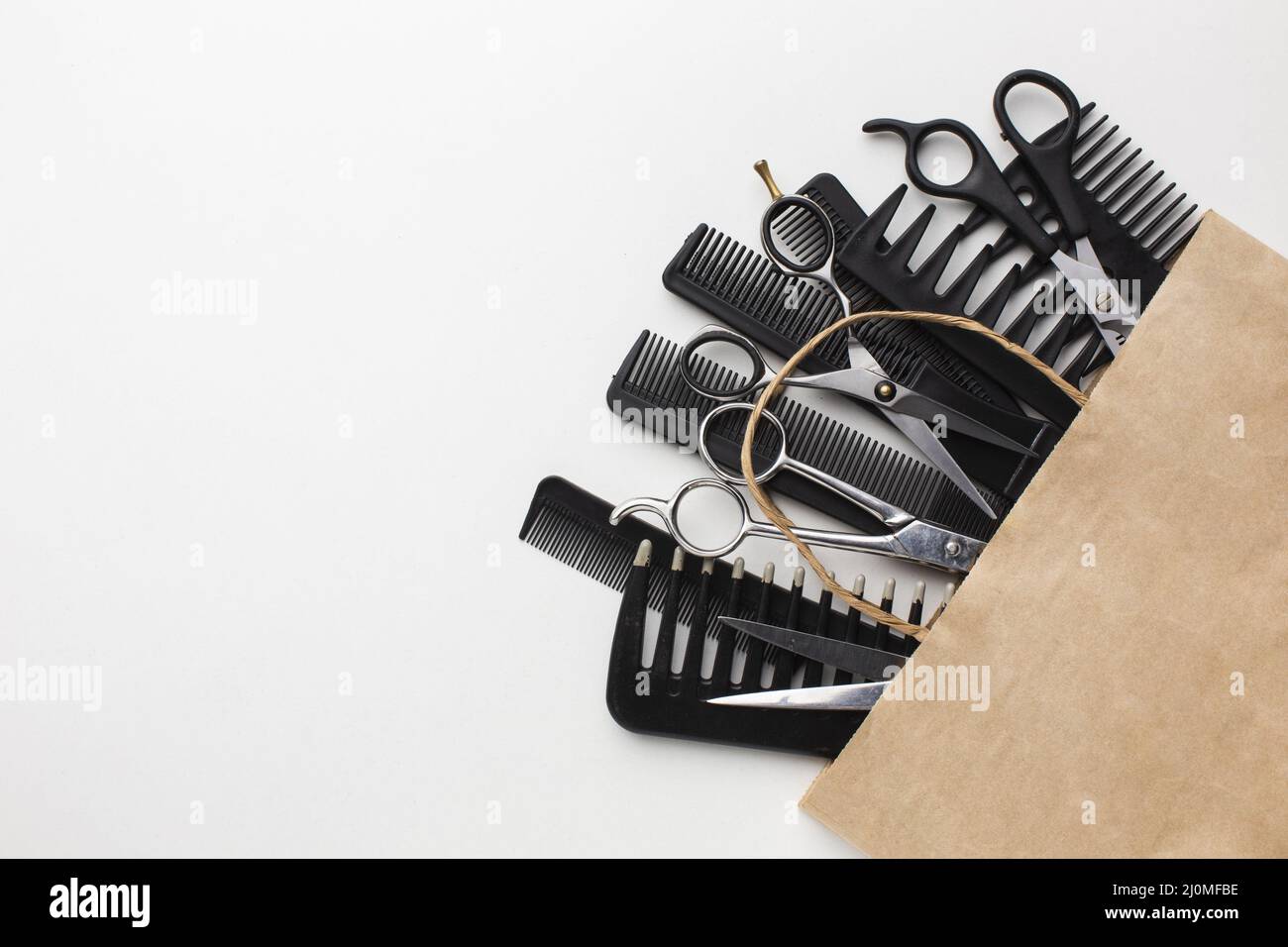 Hair tool set paper bag Stock Photo - Alamy