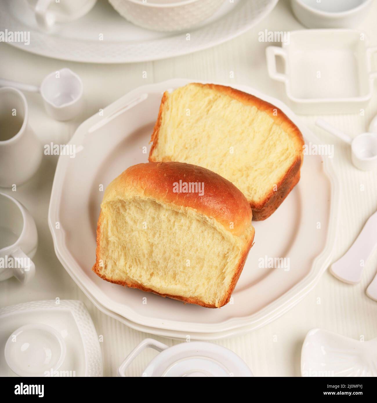 Homemade Soft, Fluffy Hokkaido White Bread Loaf, Japanese Milk Bread ...