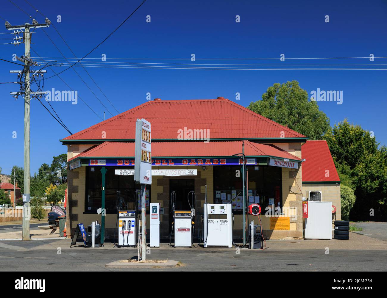 The historic Bothwell Garage petrol station situated in the town of ...