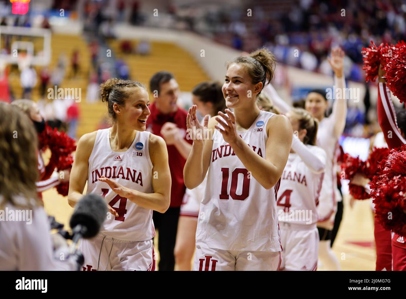 Indiana Hoosiers guard Ali Patberg (14) and Indiana Hoosiers forward ...