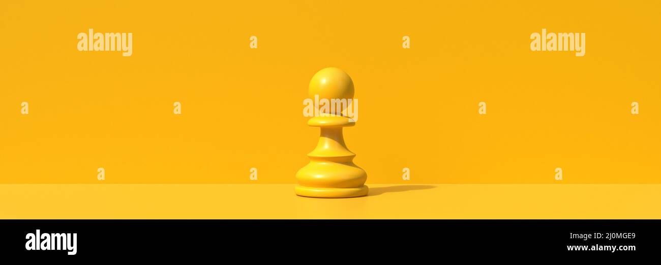 Yellow chess pawn 3D Stock Photo - Alamy