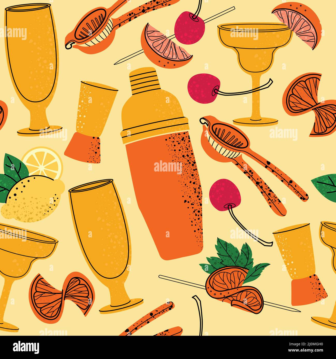 Vector bartender equipment seamless pattern Stock Vector Image & Art ...