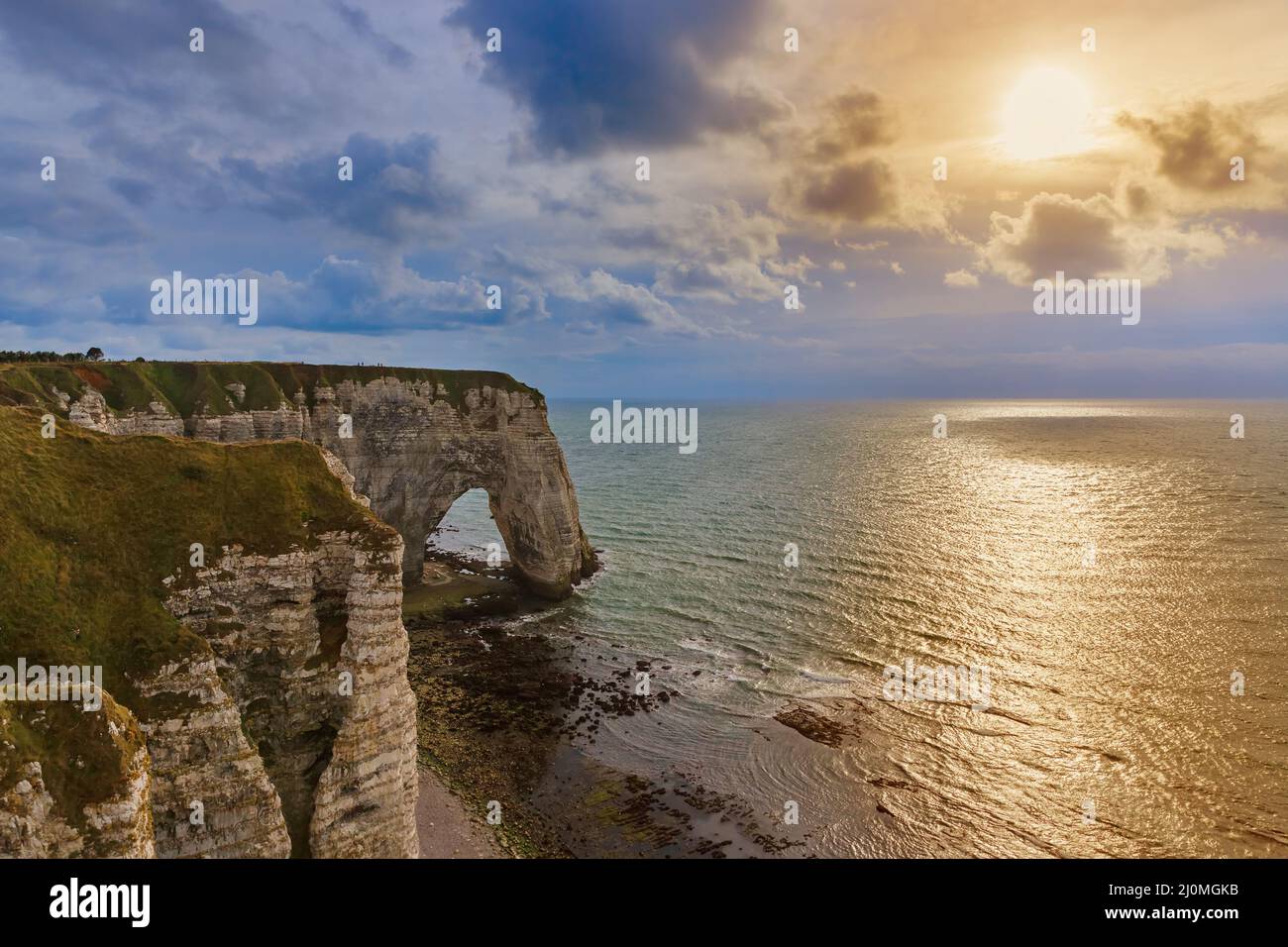 Etretat cliffs with arch - Normandy France Stock Photo - Alamy