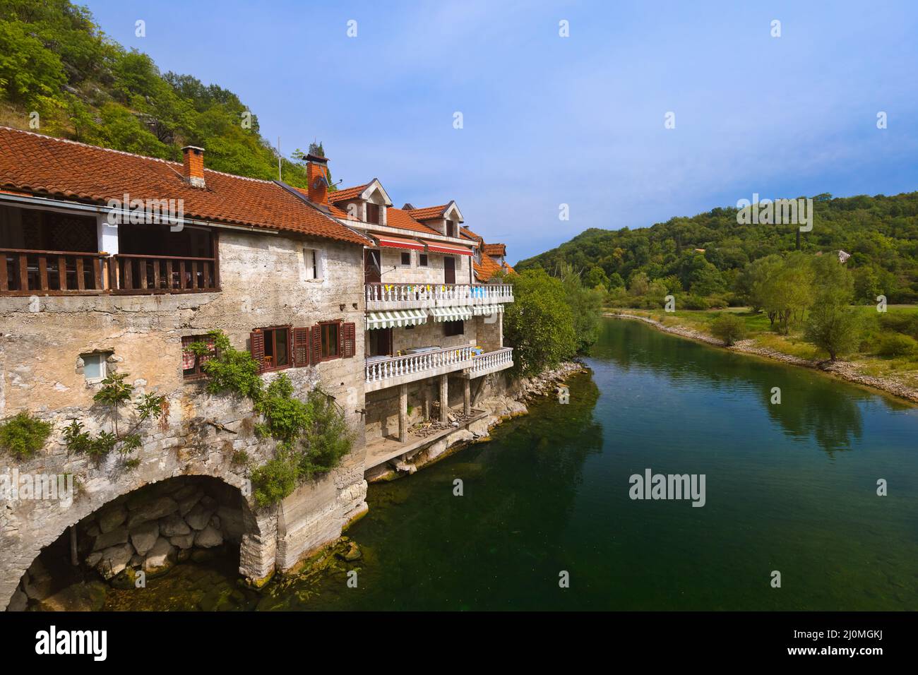 Old Bridge in Rijeka Crnojevica River near Skadar Lake - Montenegro Stock Photo - Alamy