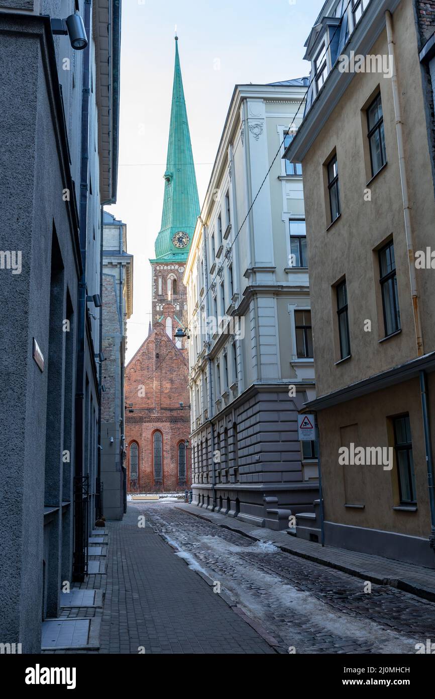 Riga Old Town. Medieval Gothic Architecture. Riga the capital of Latvia ...