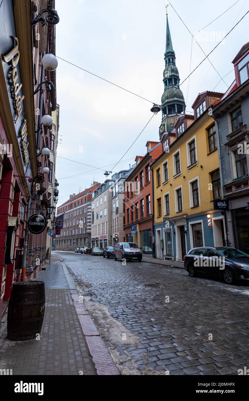Riga Old Town. Medieval Gothic Architecture. Riga the capital of Latvia ...