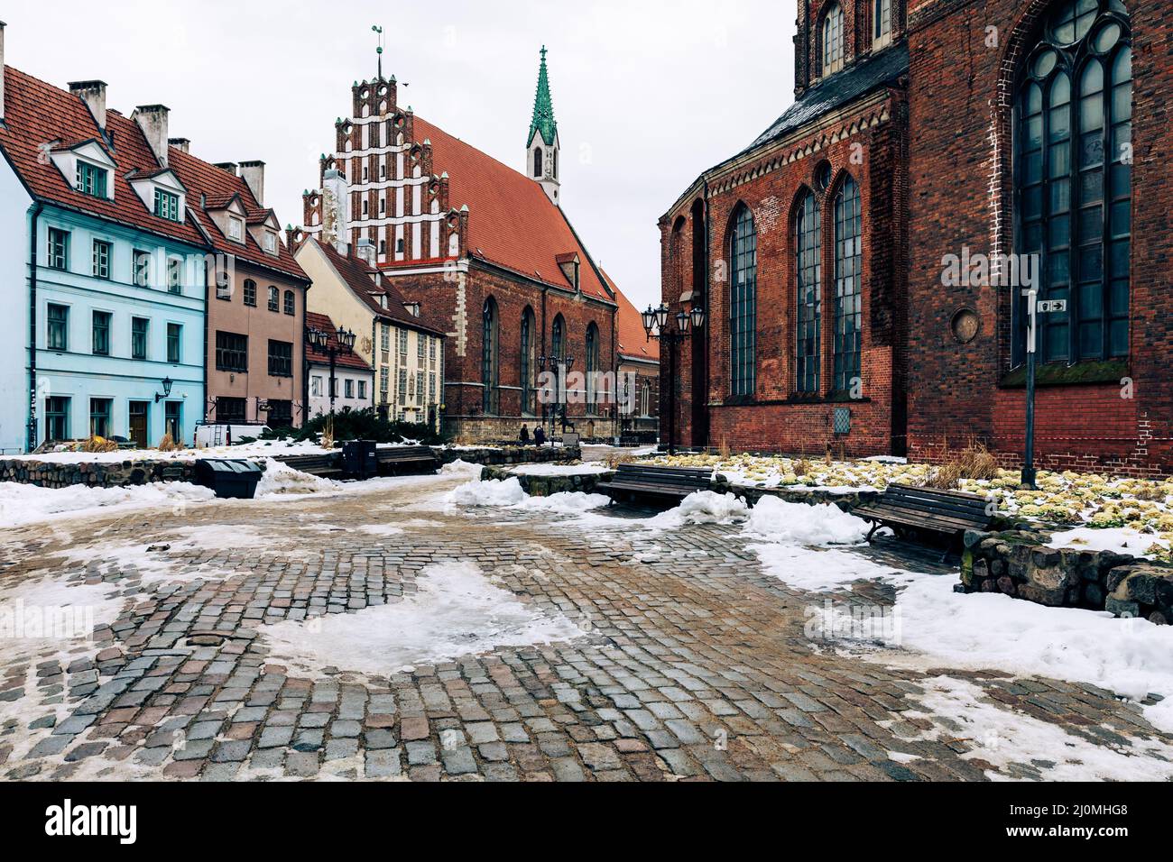 Riga Old Town. Medieval Gothic Architecture. Riga the capital of Latvia ...
