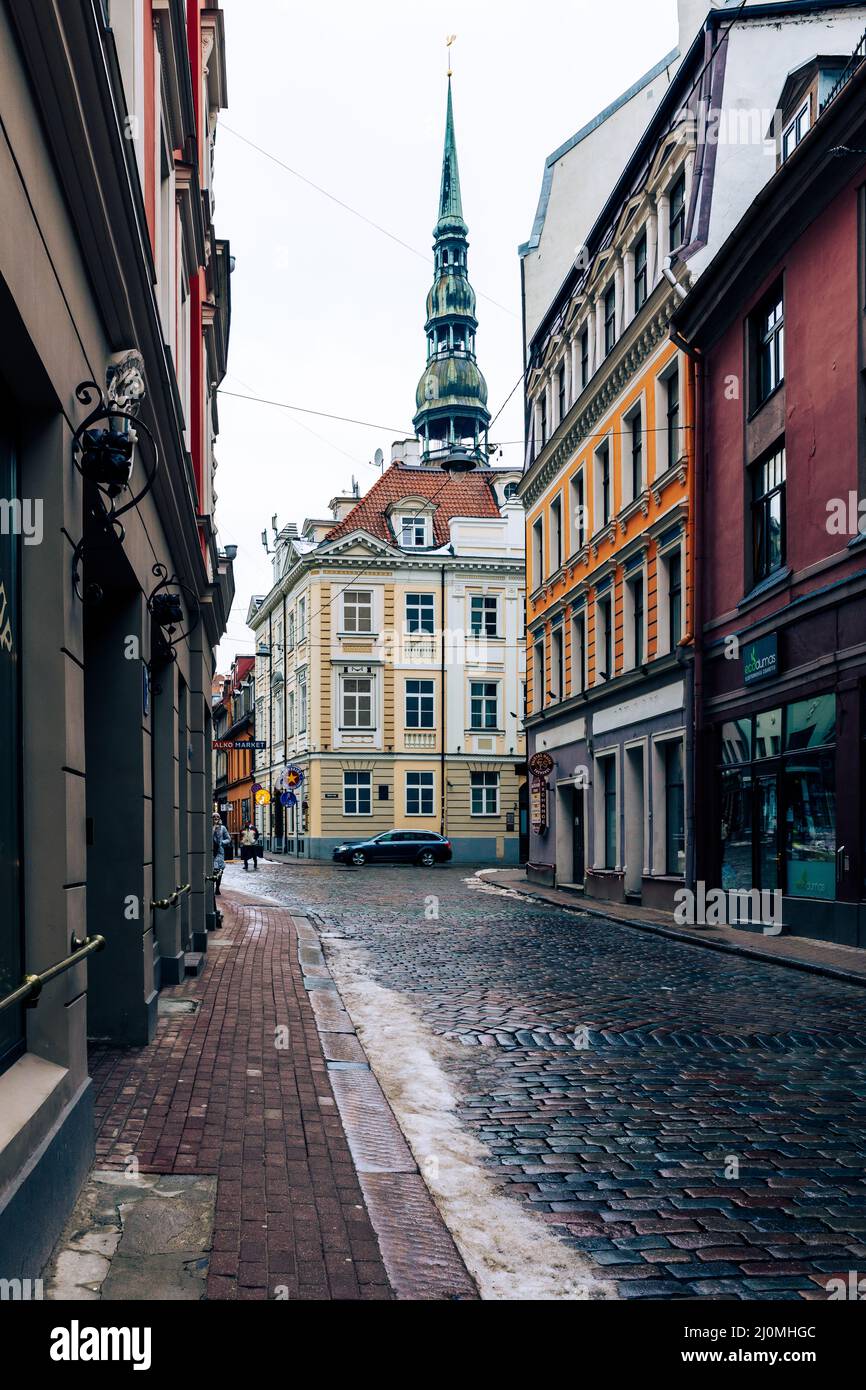 Riga Old Town. Medieval Gothic Architecture. Riga the capital of Latvia ...