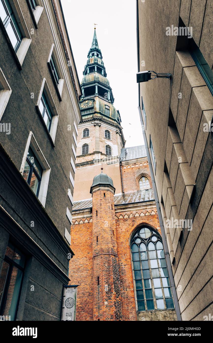 Riga Old Town. Medieval Gothic Architecture. Riga the capital of Latvia ...