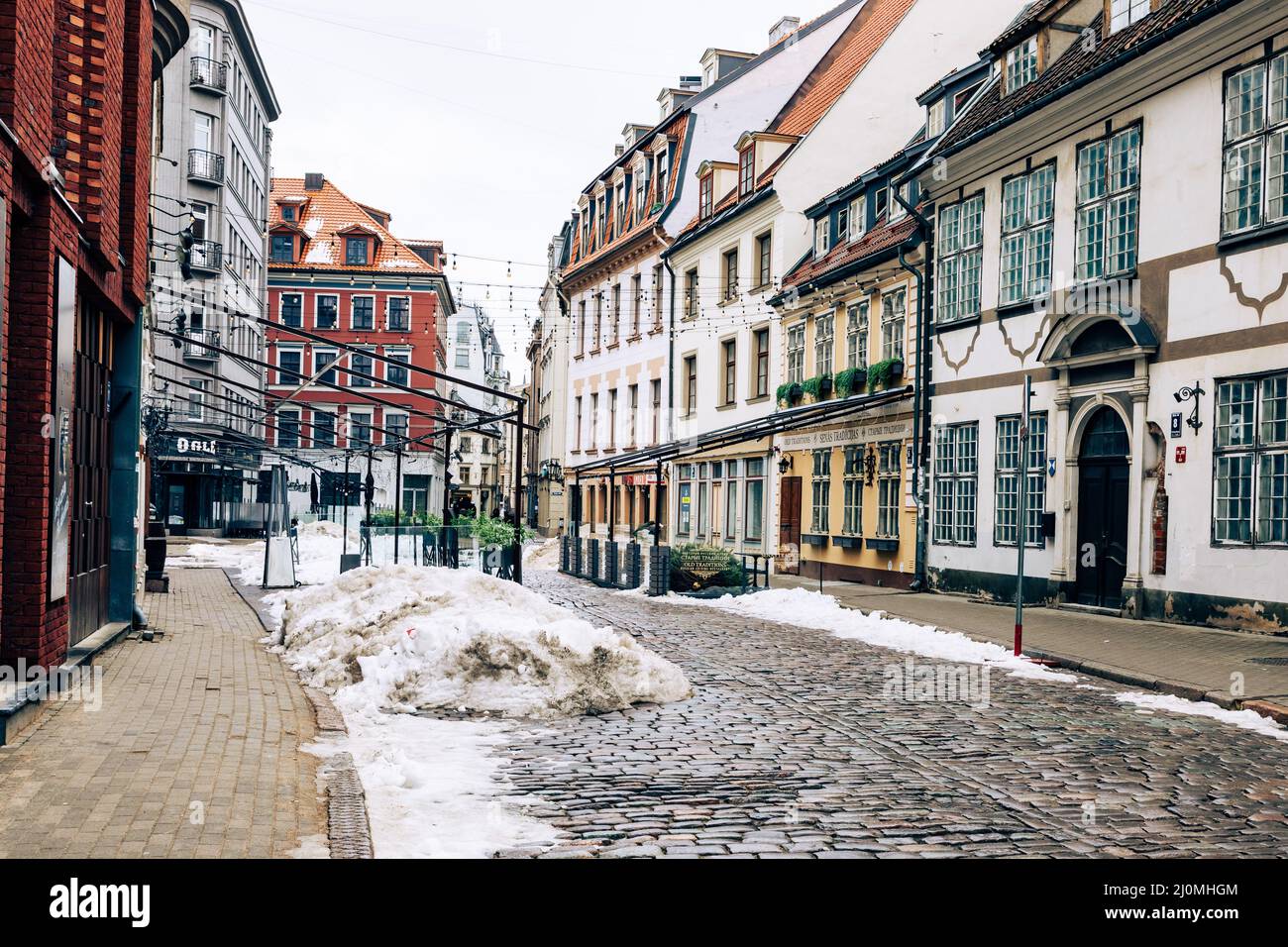 Riga Old Town. Medieval Gothic Architecture. Riga the capital of Latvia ...