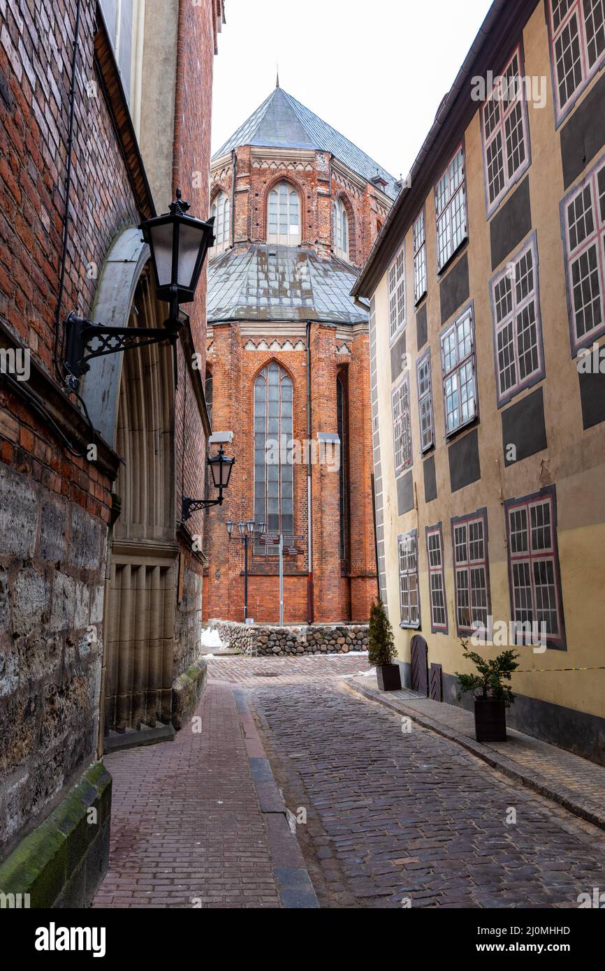 Riga Old Town. Medieval Gothic Architecture. Riga the capital of Latvia ...