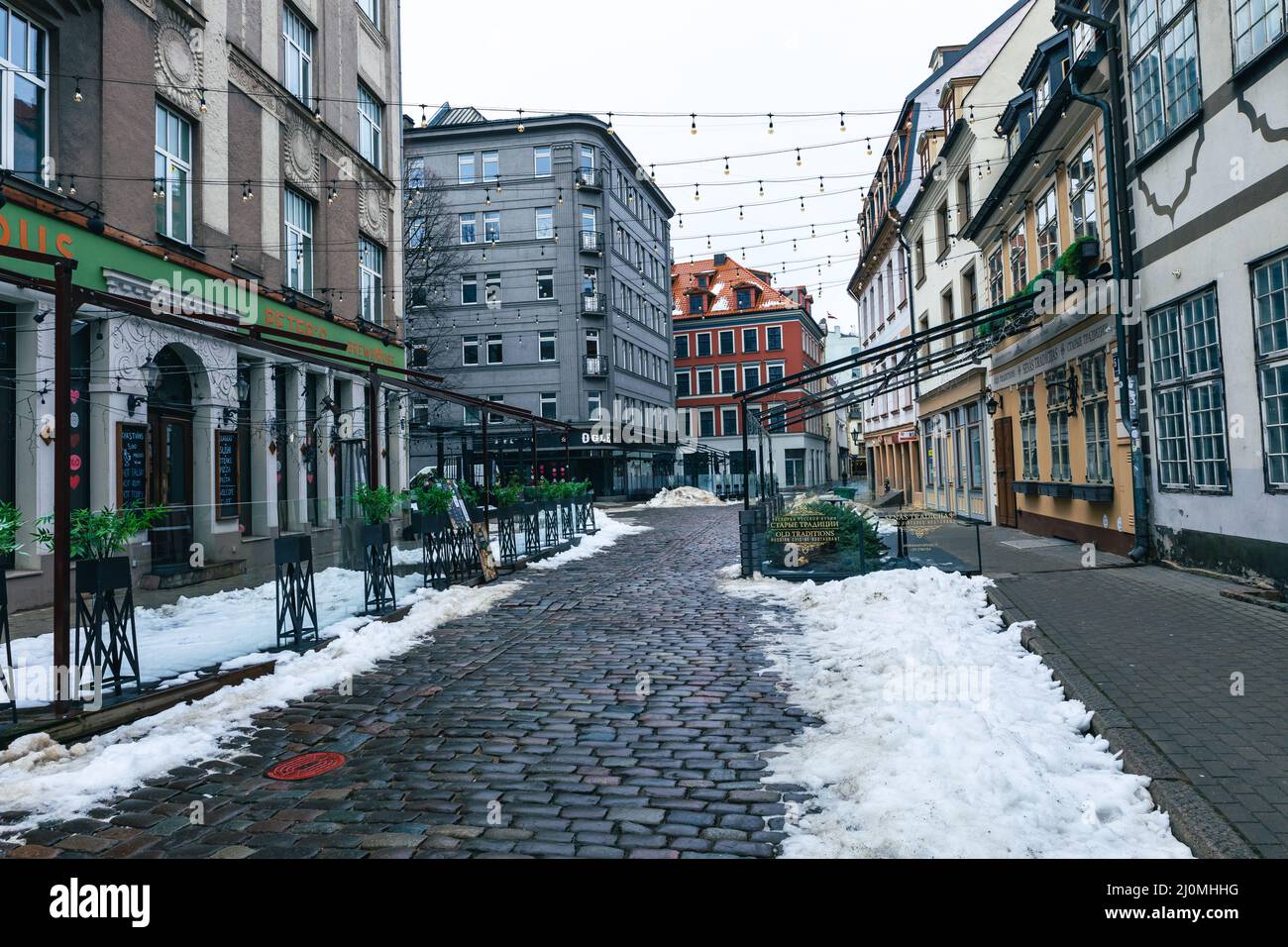 Riga Old Town. Medieval Gothic Architecture. Riga the capital of Latvia ...