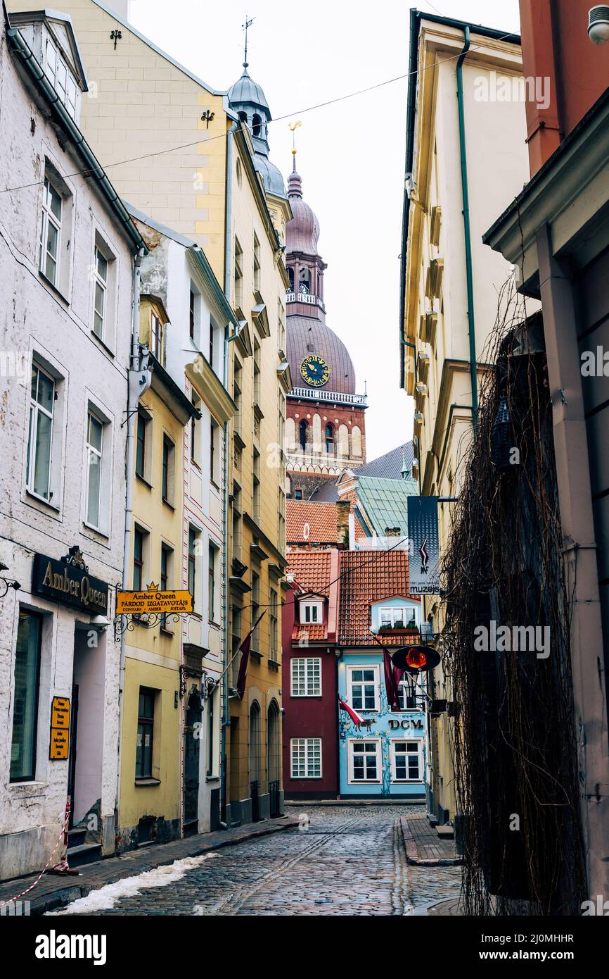 Riga Old Town. Medieval Gothic Architecture. Riga the capital of Latvia ...